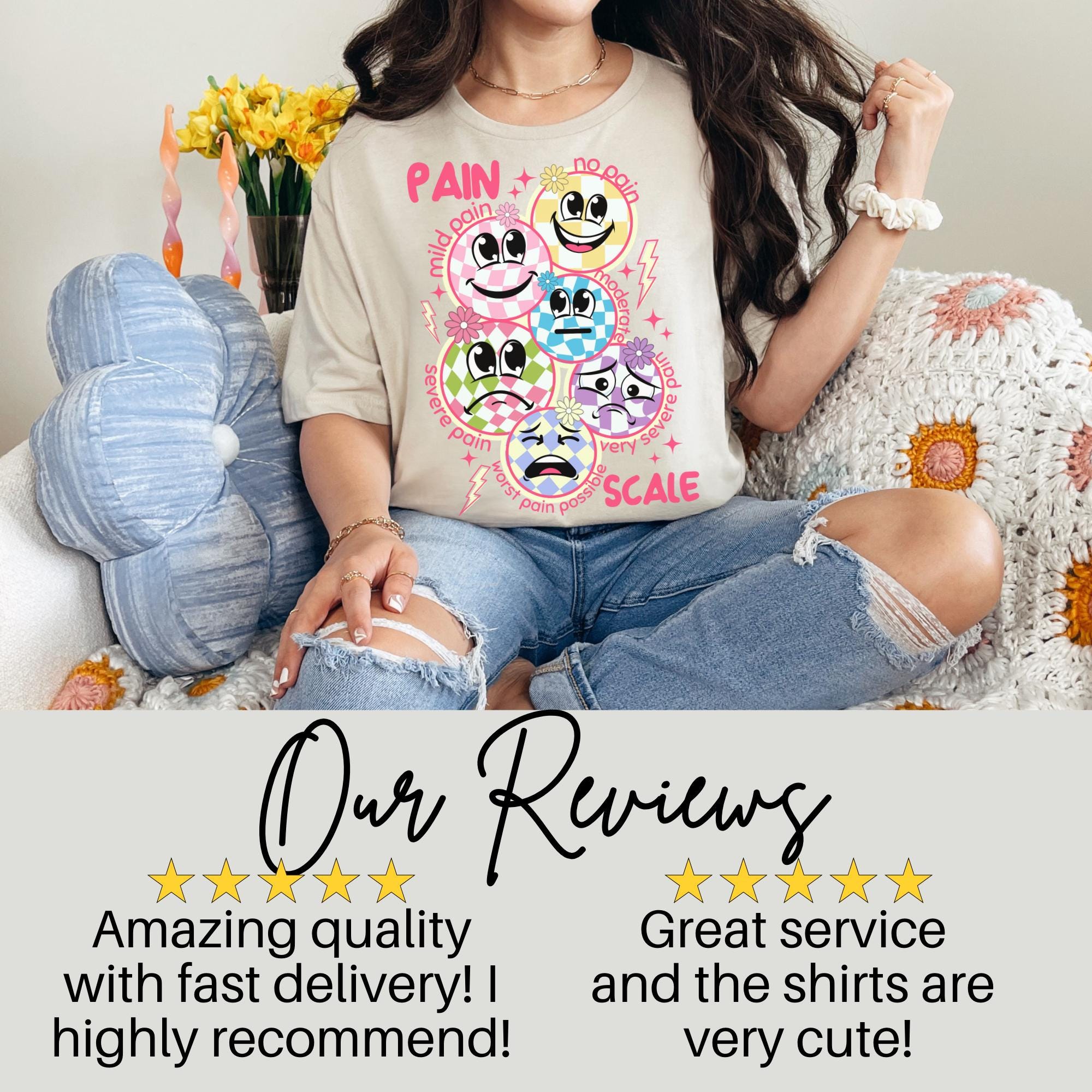 Funny Pain Scale Shirt, Happy Face Nurse T-shirt, Pediatric Nursing Tee ...