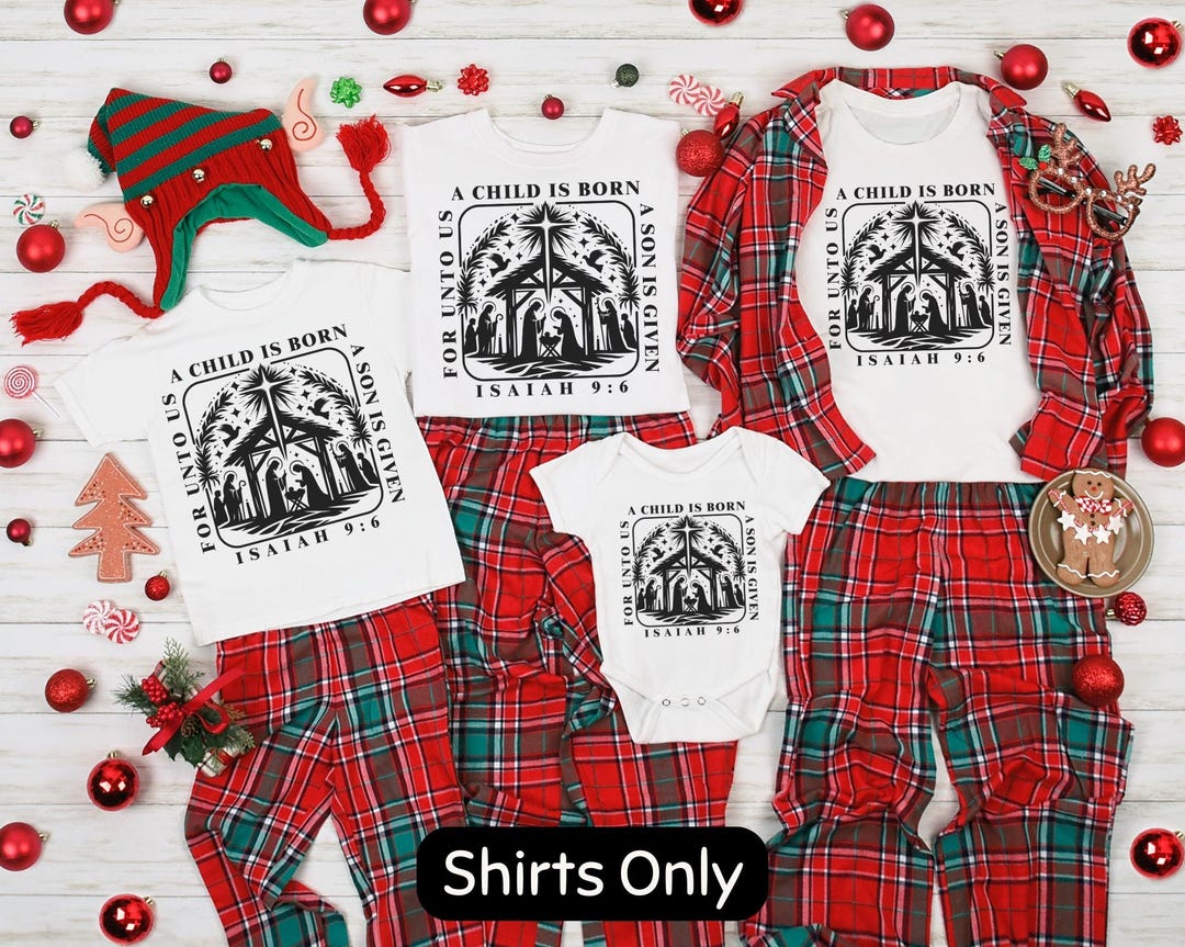 Christian Christmas Matching Family Shirts, Faith Based Holiday Group T ...