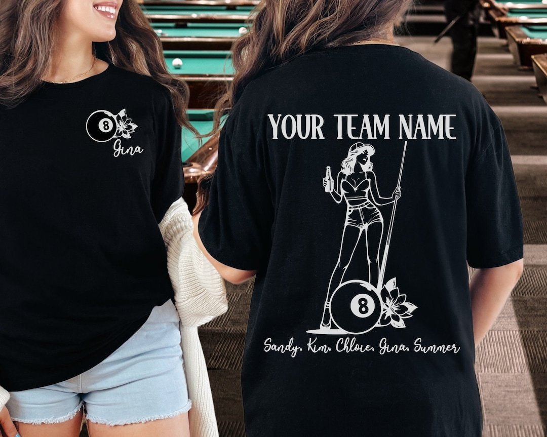 Ladies Pool League Team Shirts, Billiards T-shirt, Snooker Tee, 8 Ball ...