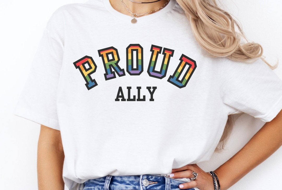 Proud Ally Shirt, LGBTQ Pride Month T-shirt, Pride Flag Top, LGBTQIA ...
