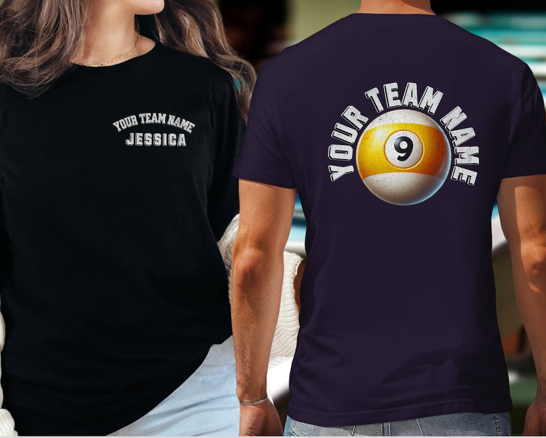 Custom 9-ball Pool League Team Shirts, Personalized 9 Ball Billiards ...