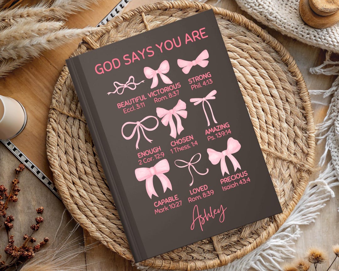Custom Notebook for Women, Christian Gift Journal, God Says I Am ...
