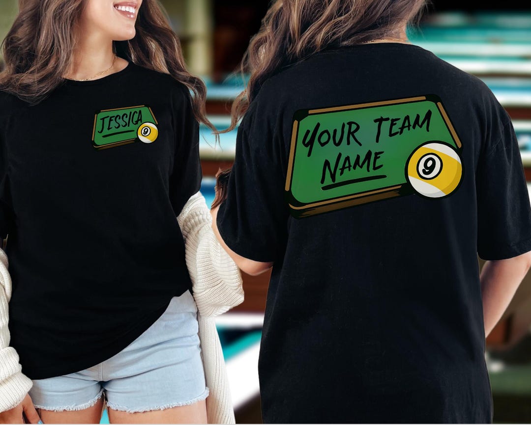 Custom 9-ball Pool League Team Shirts, Personalized 9 Ball Billiards ...