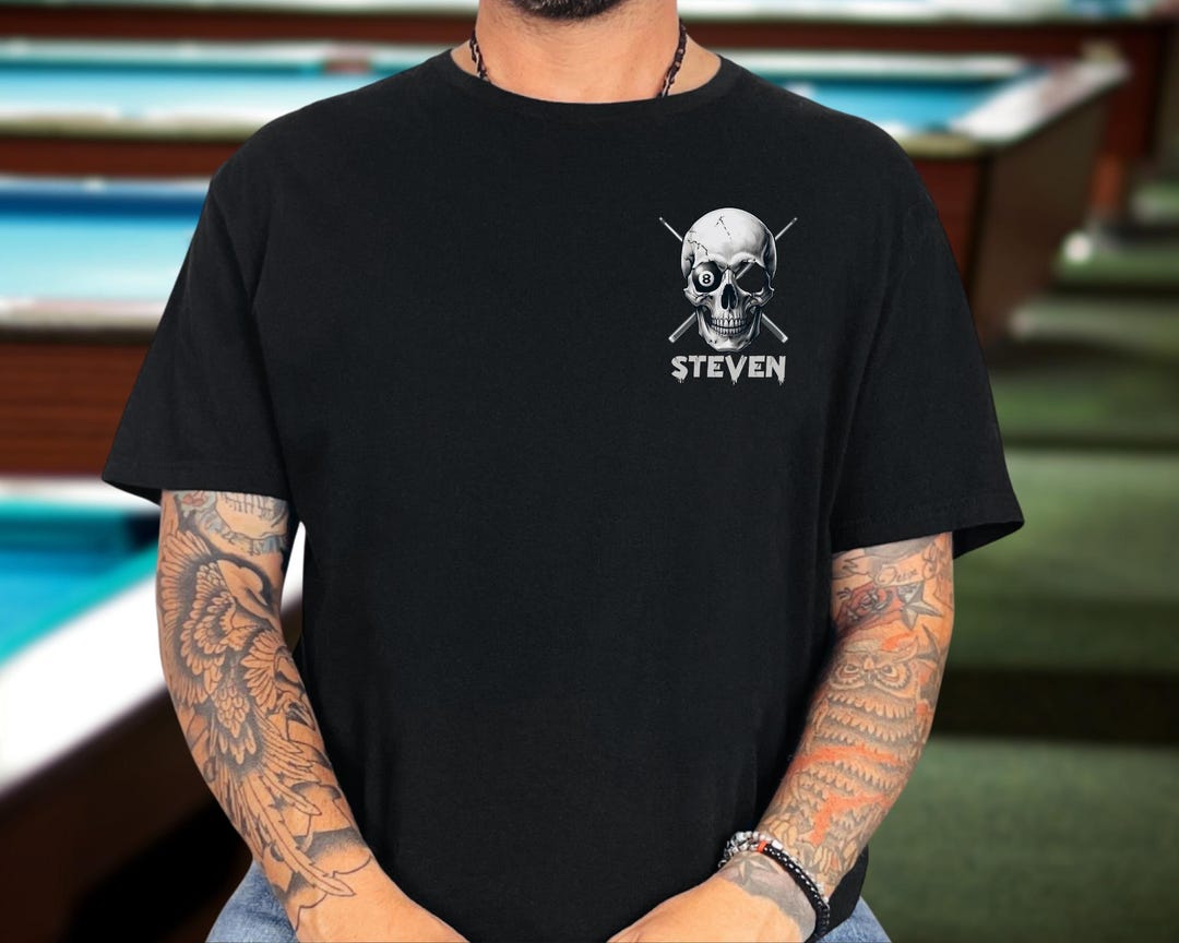 Personalized Pool Player Shirt, Custom 8 & 9 Ball Billiards Tee, Pool ...