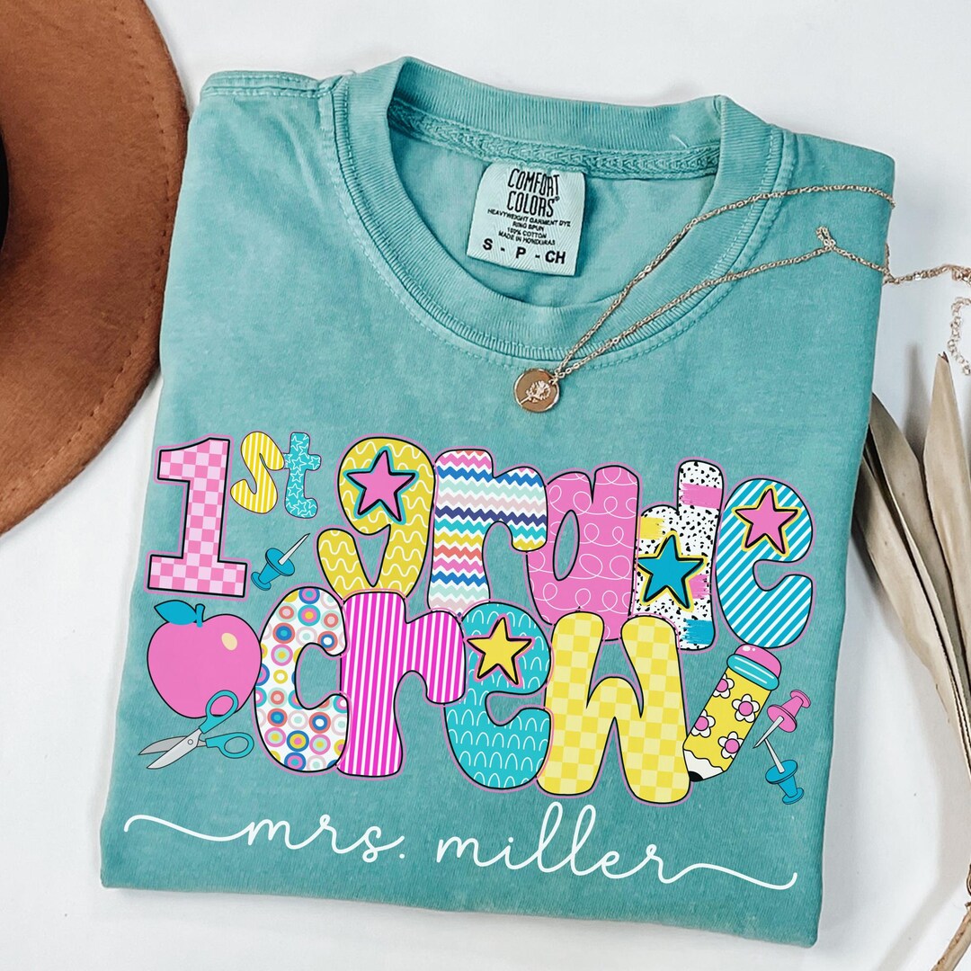 Custom First Grade Crew Shirt, Comfort Colors 1st Grade Squad Tee ...