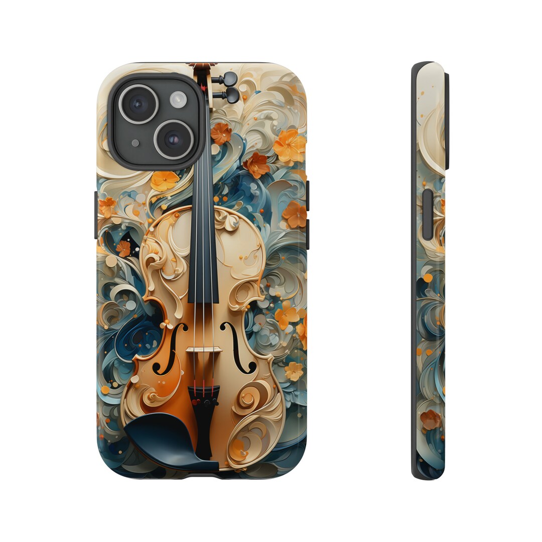 Floral Violin Phone Case I 3D Floral Aesthetic Phone Cover I Music ...