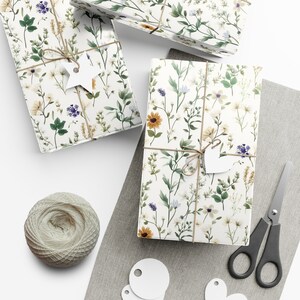 Wildflower Wrapping Paper Aesthetic Floral Gift Wrap for Her Trendy ...