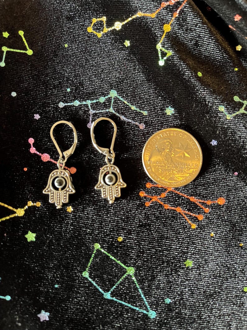 Hamsa Hand Evil Eye Earrings - Etsy