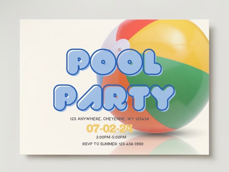 Pool Party Invite - Etsy