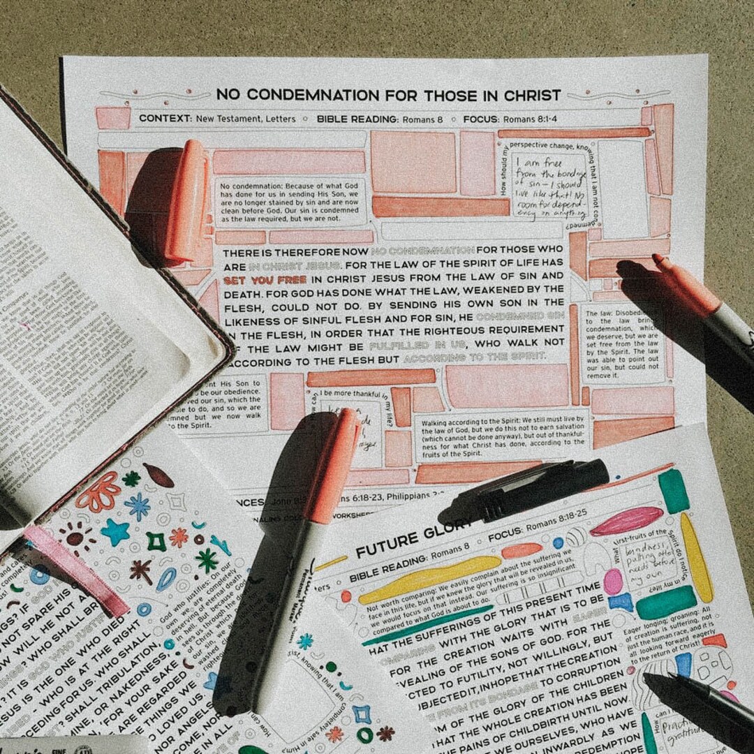 8-page Romans 8 Bible Journal Worksheet, Sunday School Journaling Teens ...