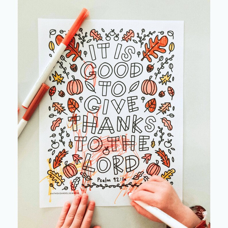 Thanksgiving Coloring Pages: Christian Fall Holiday Worksheet (digital ...