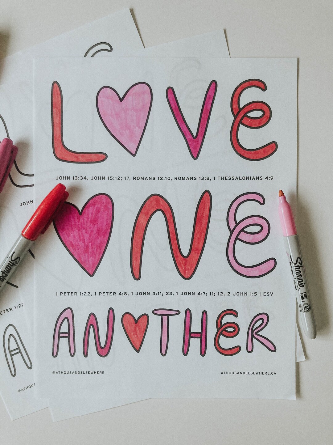 Love One Another Coloring Page: Bible Verse Worksheet (digital Download ...