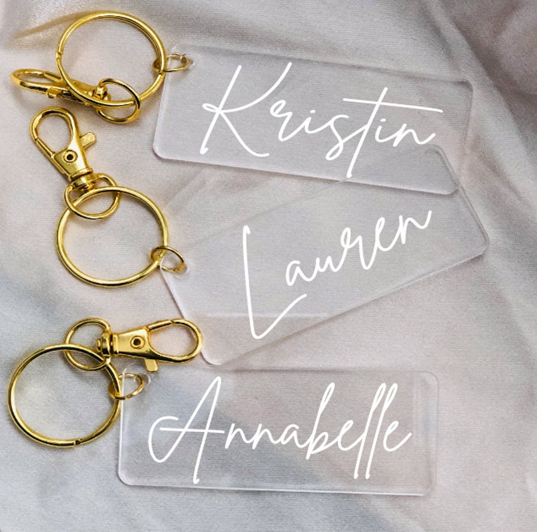 Personalized Keychain Modern Keychain Custom Name Keychain Acrylic ...
