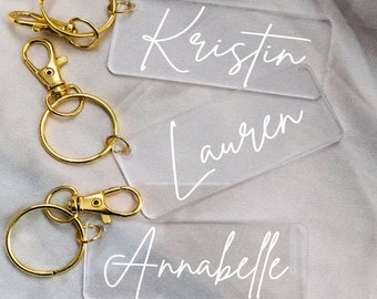 Personalized Keychain Modern Keychain Custom Name Keychain Acrylic ...