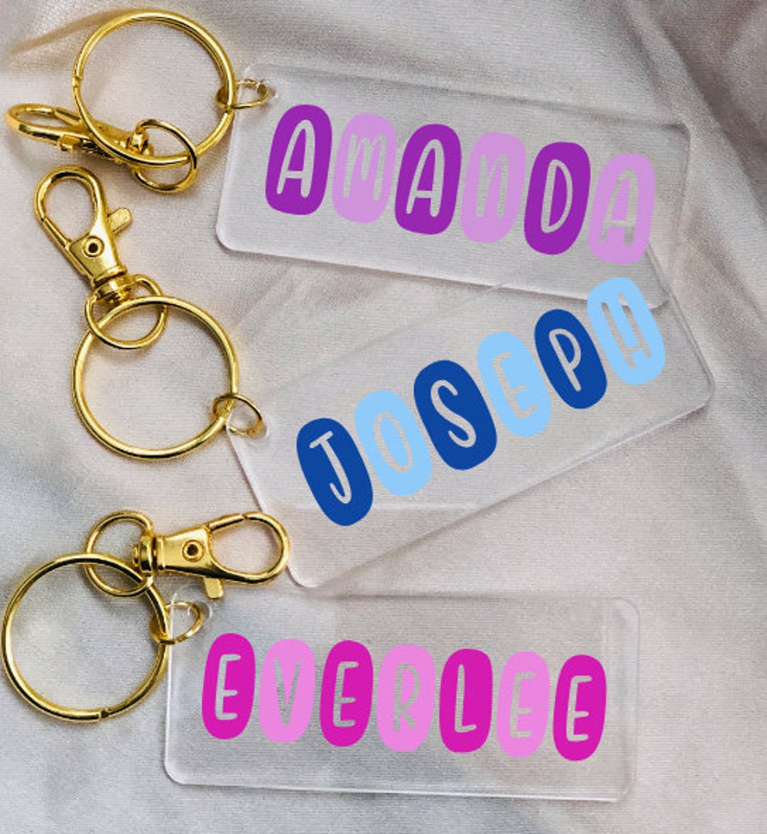Personalized Keychain | Modern Keychain | Custom Name Keychain Acrylic ...