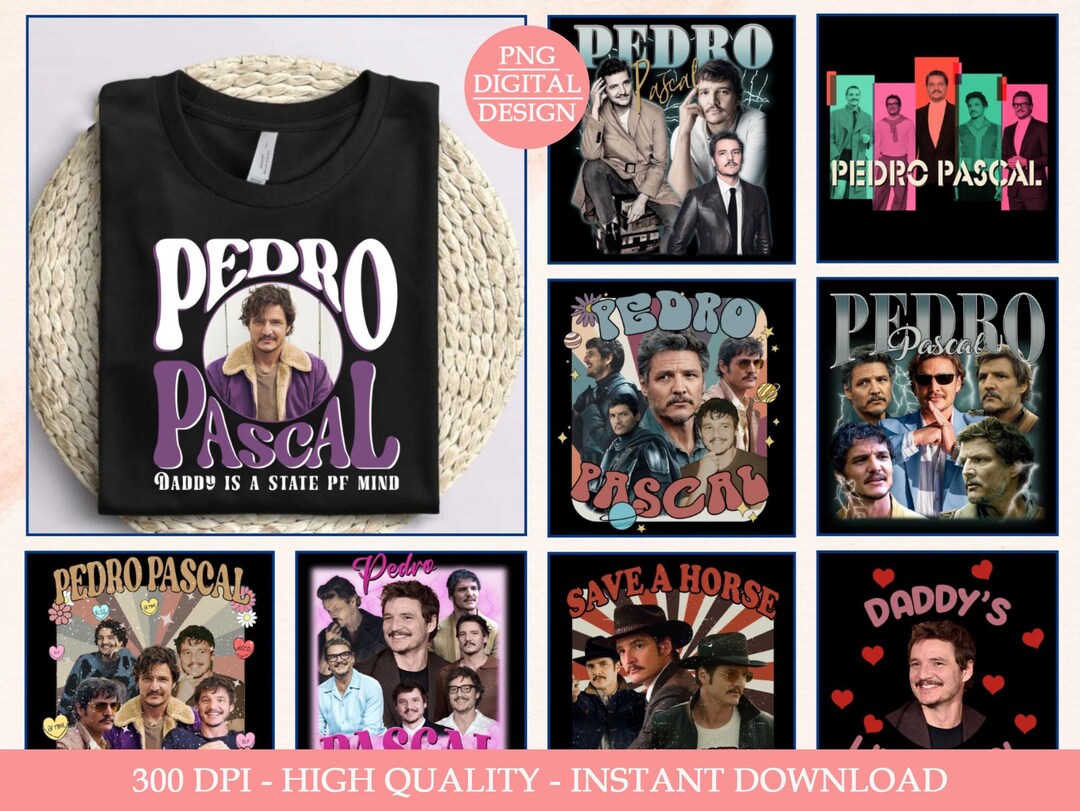 Pedro Pascal Png Bundle, Pedro Pascal Vintage Unisex Png, Actor Homage ...