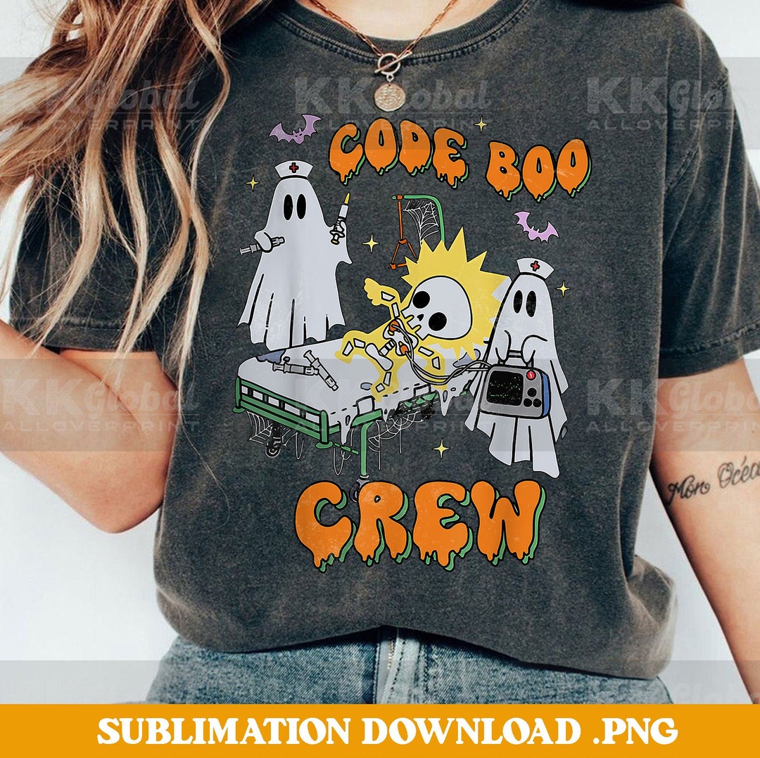 Code Boo Crew Funny Ghost Nurse Halloween Costume Nursing This - Etsy