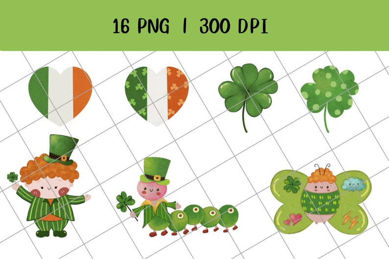 Saint Patrick PNG and Clipart: Leprechaun, Shamrock, Clover Watercolor ...