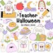 Teacher Halloween Clipart Featuring Cute Ghosts and Pastel Halloween ...