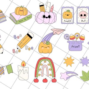 Teacher Halloween Clipart Featuring Cute Ghosts and Pastel Halloween ...