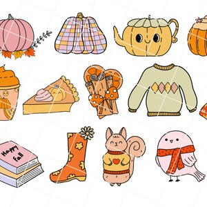Groovy Autumn Cartoon Clipart-hand-drawn in Retro Style PNG SVG - Etsy