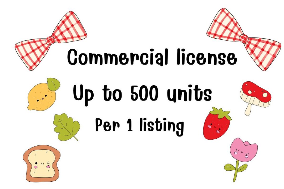Commercial License up to 500 Units for 1 Clipart Listing - Etsy