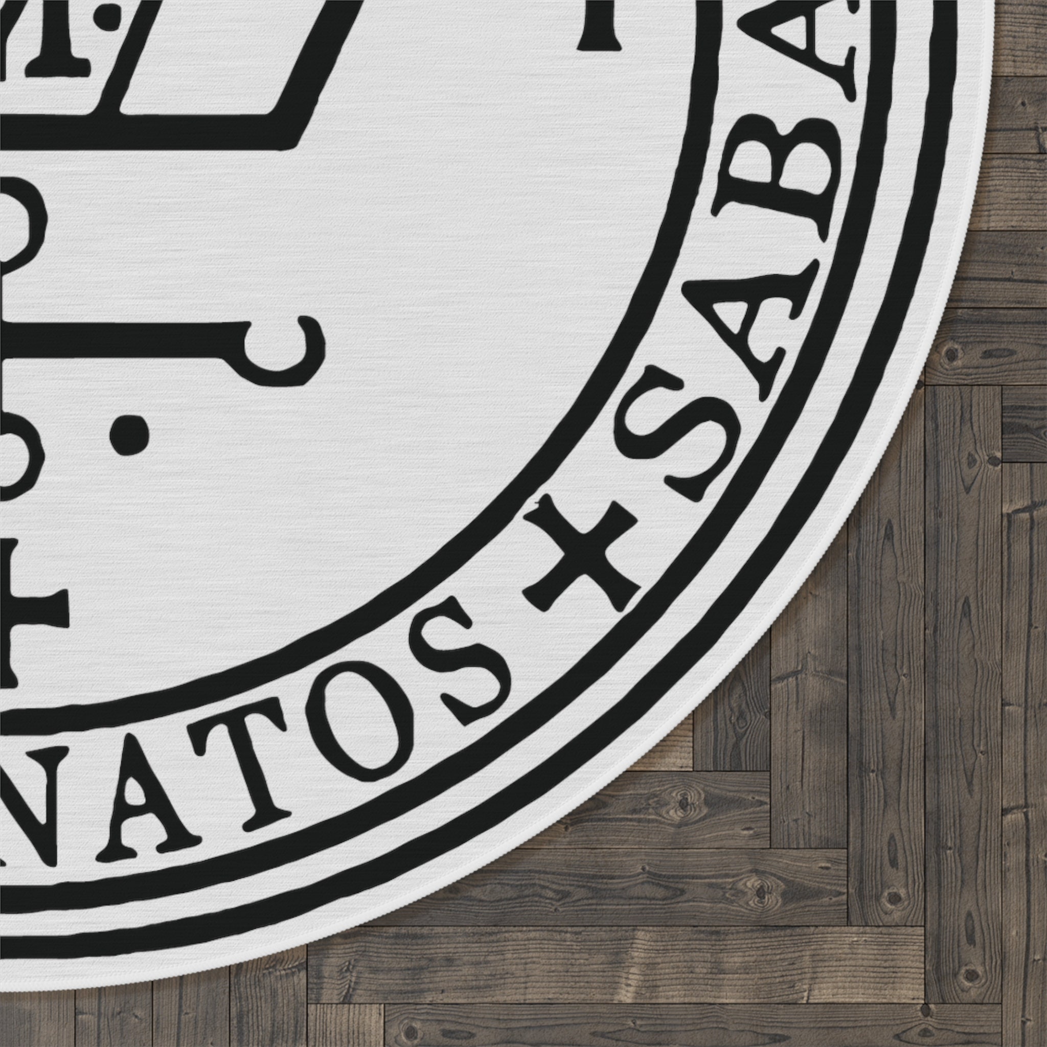 Archangel Michael Round Rug, Saint Michael Sigil Floor Mat, Mystical ...