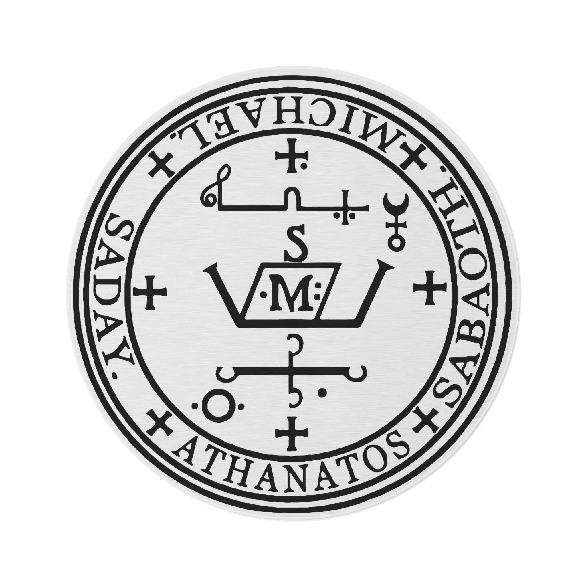 Archangel Michael Round Rug, Saint Michael Sigil Floor Mat, Mystical ...