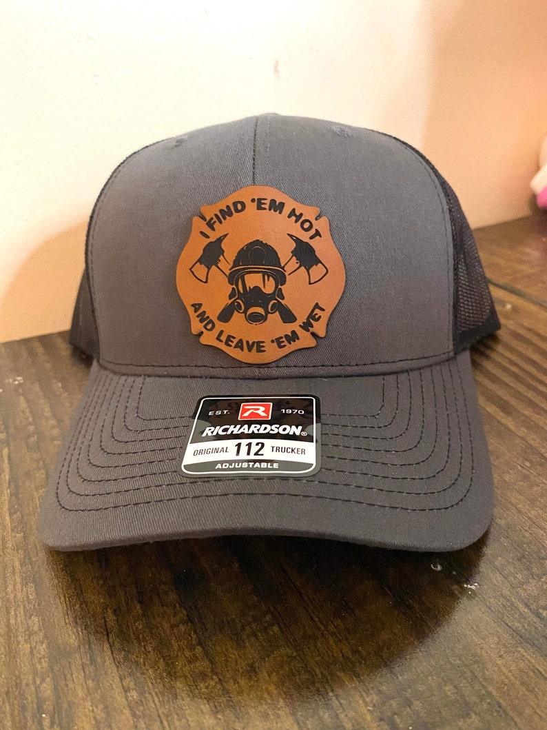 Firefighter Leather Patch Richardson 112 /flatbill or Flexfit - Etsy