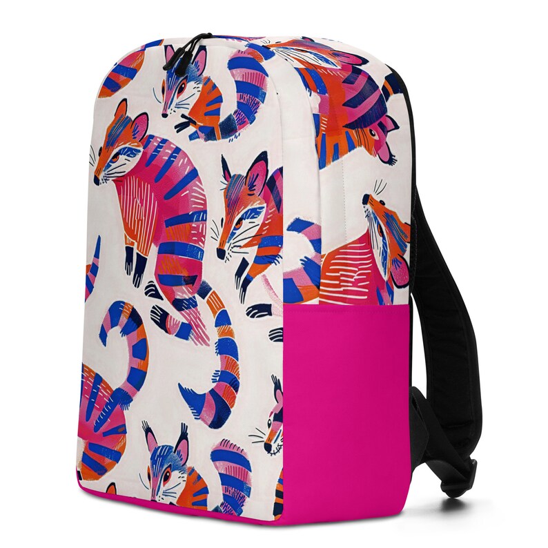 Neon Pink School Bag, Y2K Style, Numbat Print, Australian Animals ...