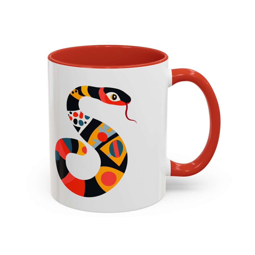 Year of the Snake Mug 2025, Modern Colorful Geometric Chinese New Year ...