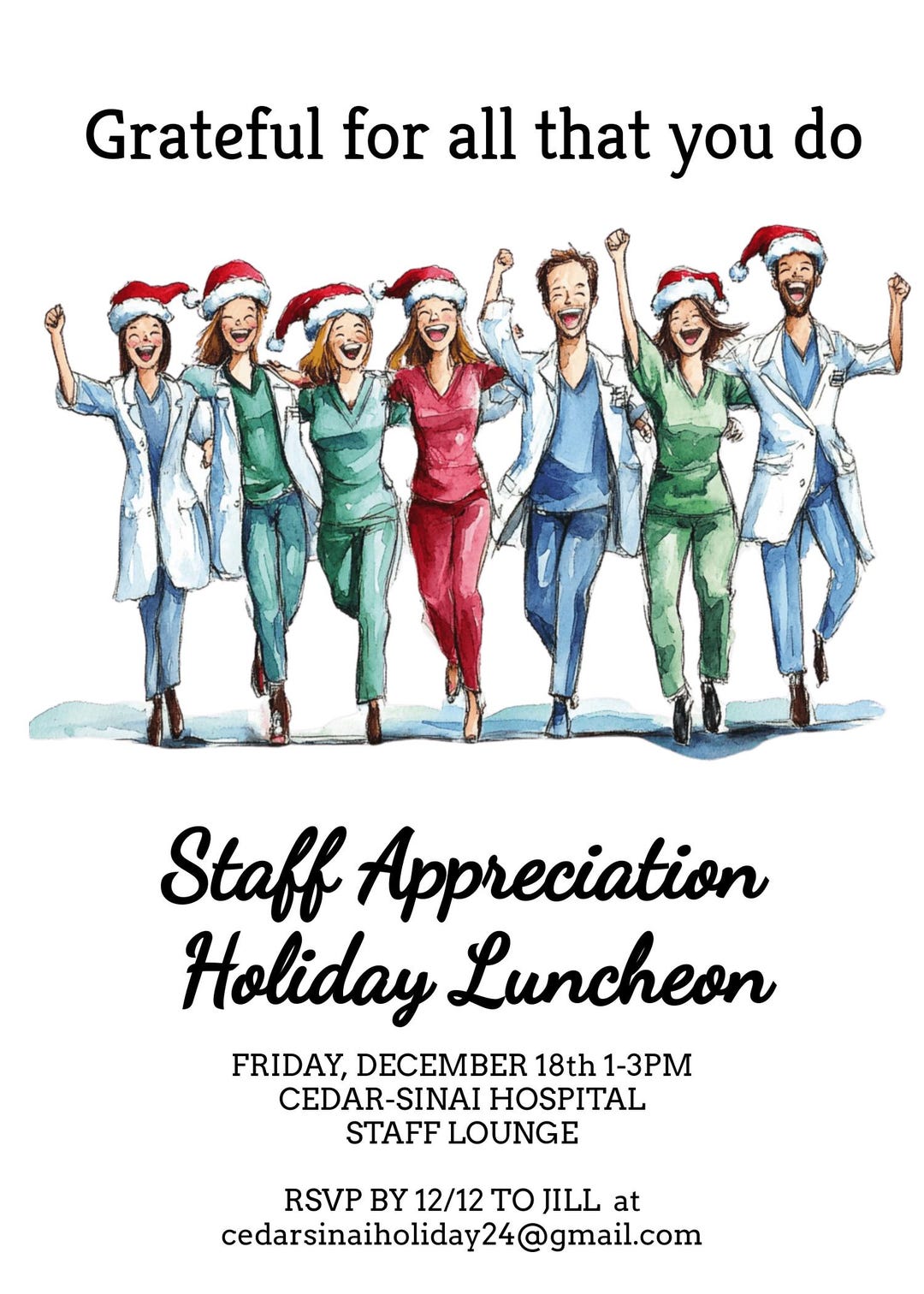 Hospital Staff Appreciation Holiday Party Invitation | Modern Medical ...