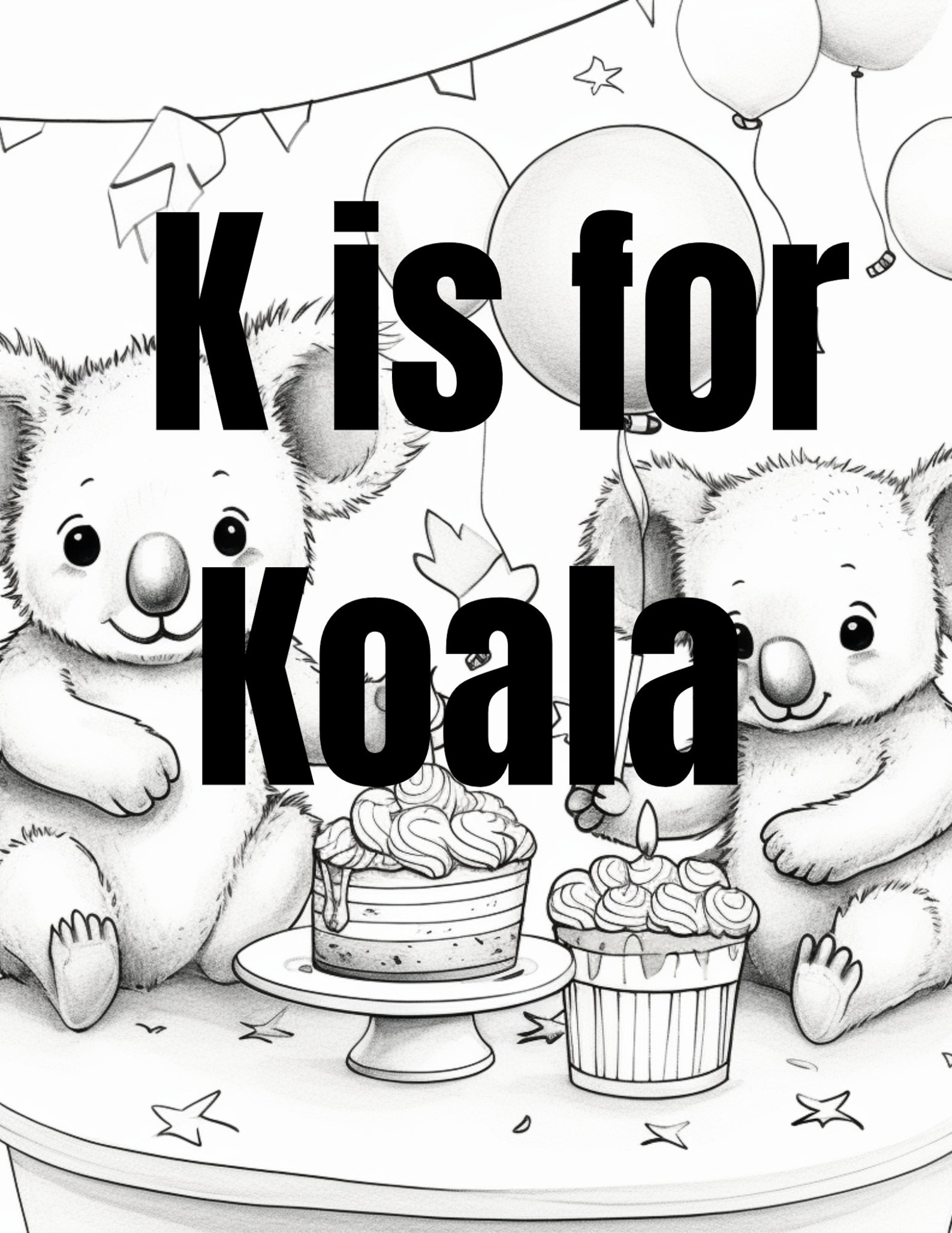 Printable Koala Coloring Pages for Kids, Instant Download, Australian ...