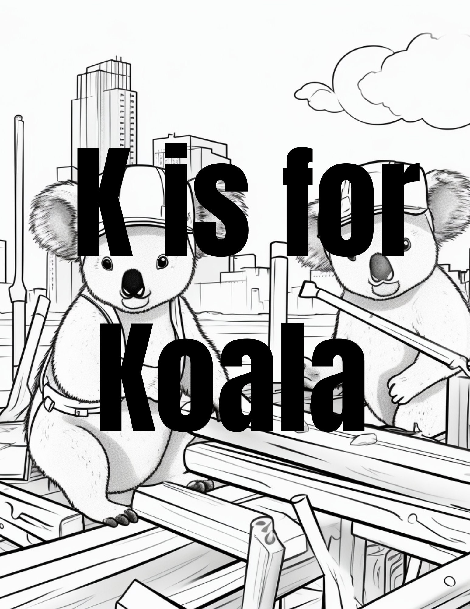 Printable Koala Coloring Pages for Kids, Instant Download, Australian ...