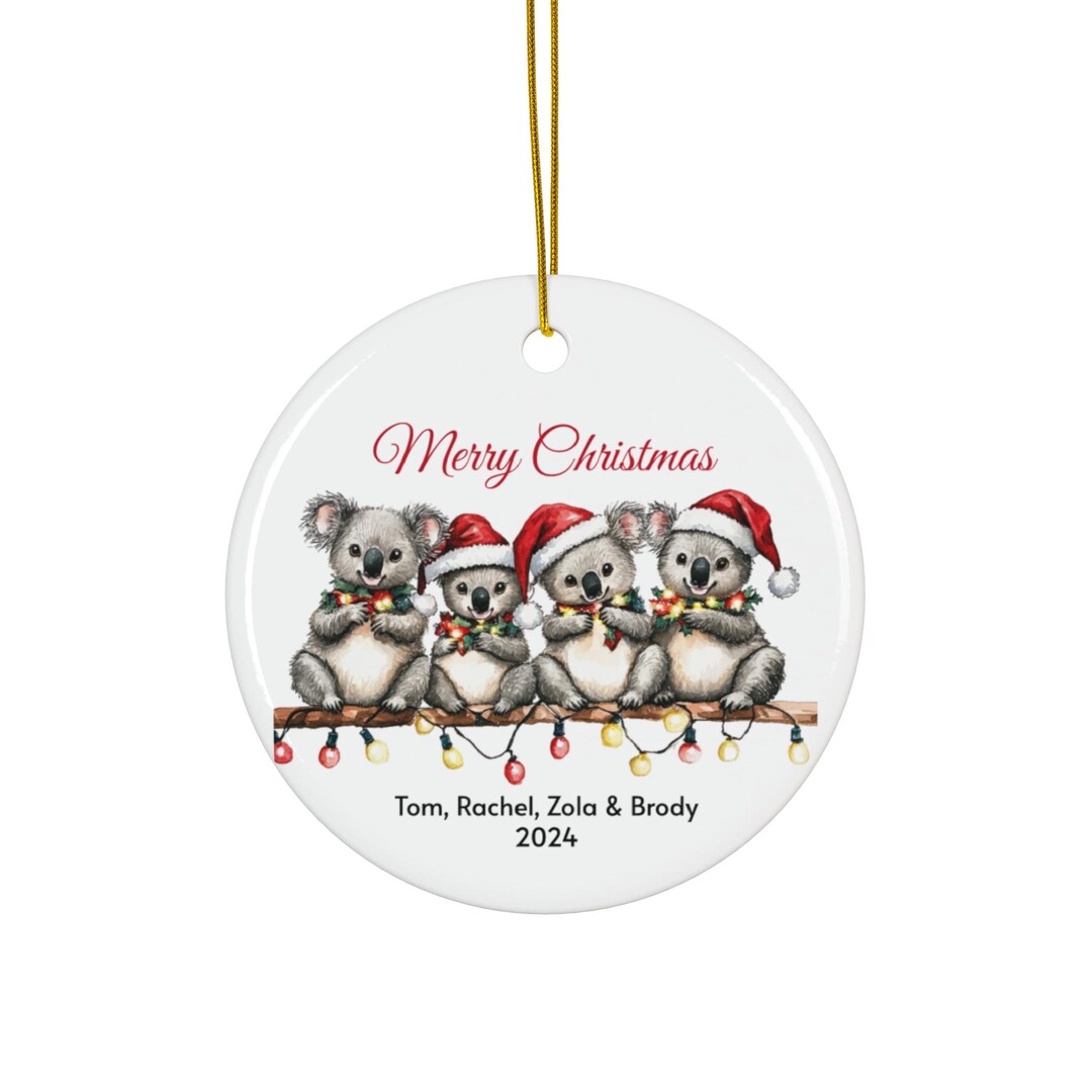 Personalized Family of Four Christmas Ornament Koala Family Christmas ...