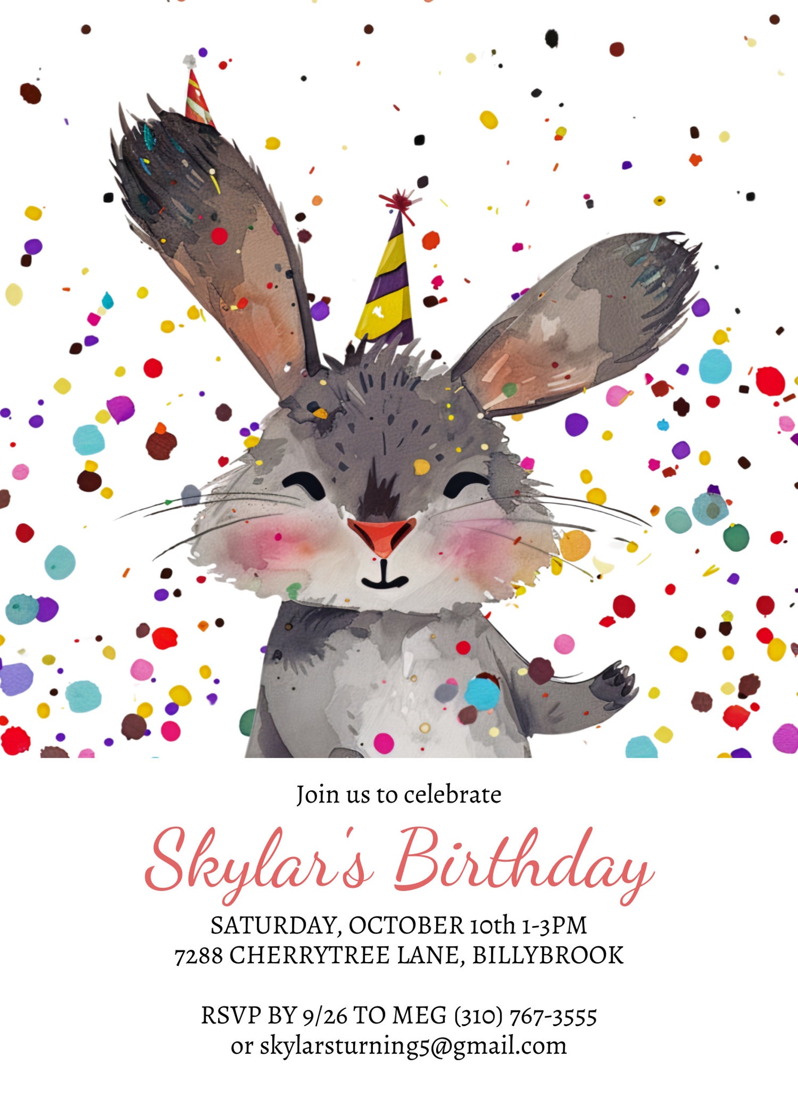 Cute Bilby Happy Birthday Party Editable Invitation, Kids Party ...