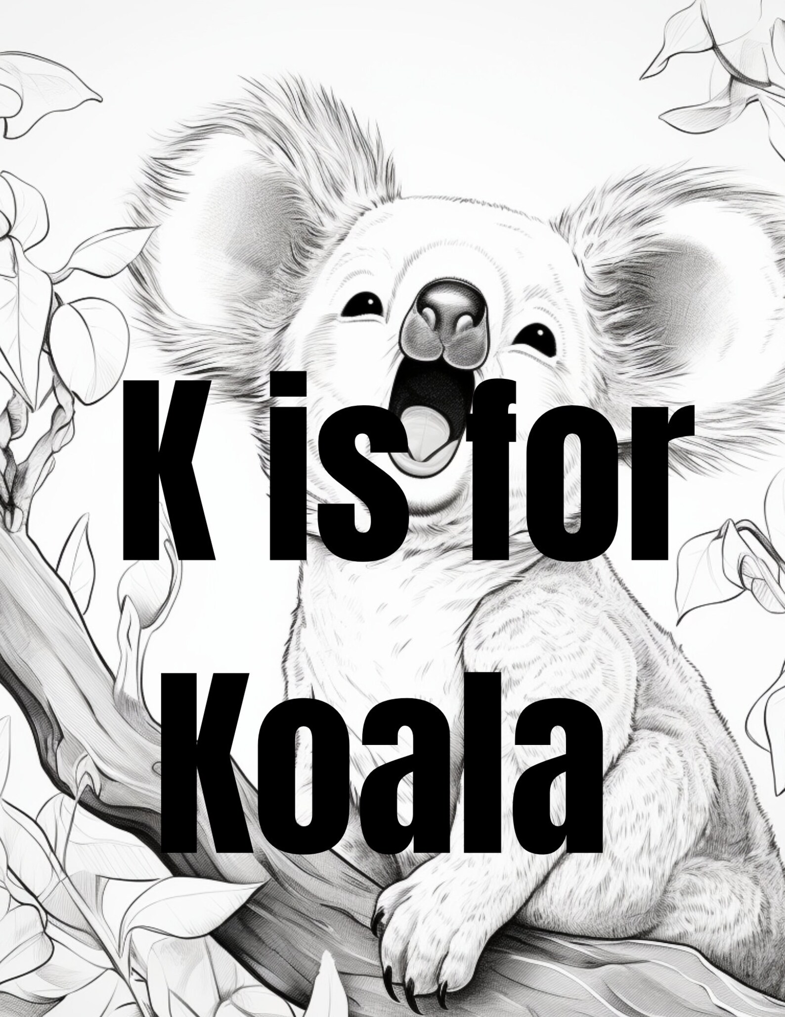 Printable Koala Coloring Pages for Kids, Instant Download, Australian ...