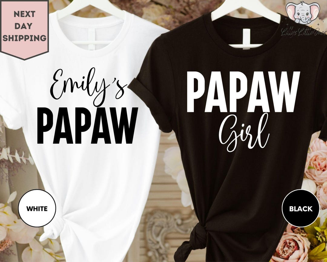 Papaw and Papaw's Girl Shirts, Papaw Shirt With Kids Name, Papaw's Girl ...