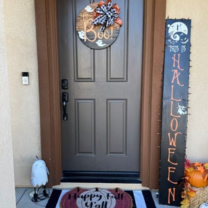 Fall Halloween Wooden Door Sign - Etsy