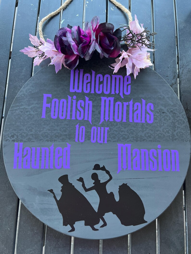 Haunted Mansion Hanging Door Sign - Etsy