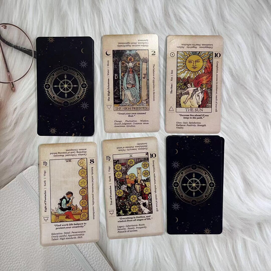 Beginners Tarot Deck Vintage With Keywords on Tarot Cards,first Tarot ...