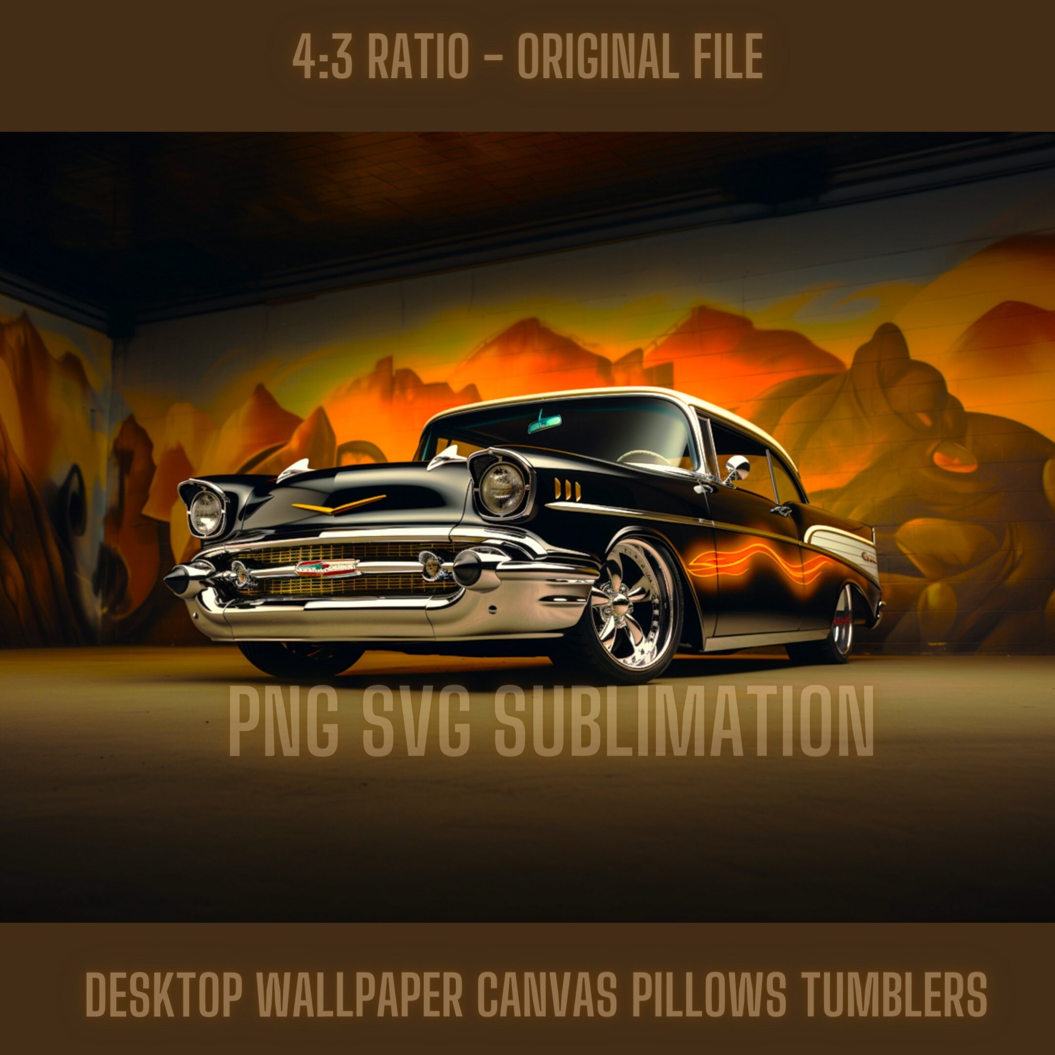 This Custom Black 57 Chevy PNG Bundle Comes With 5 Different Aspect ...