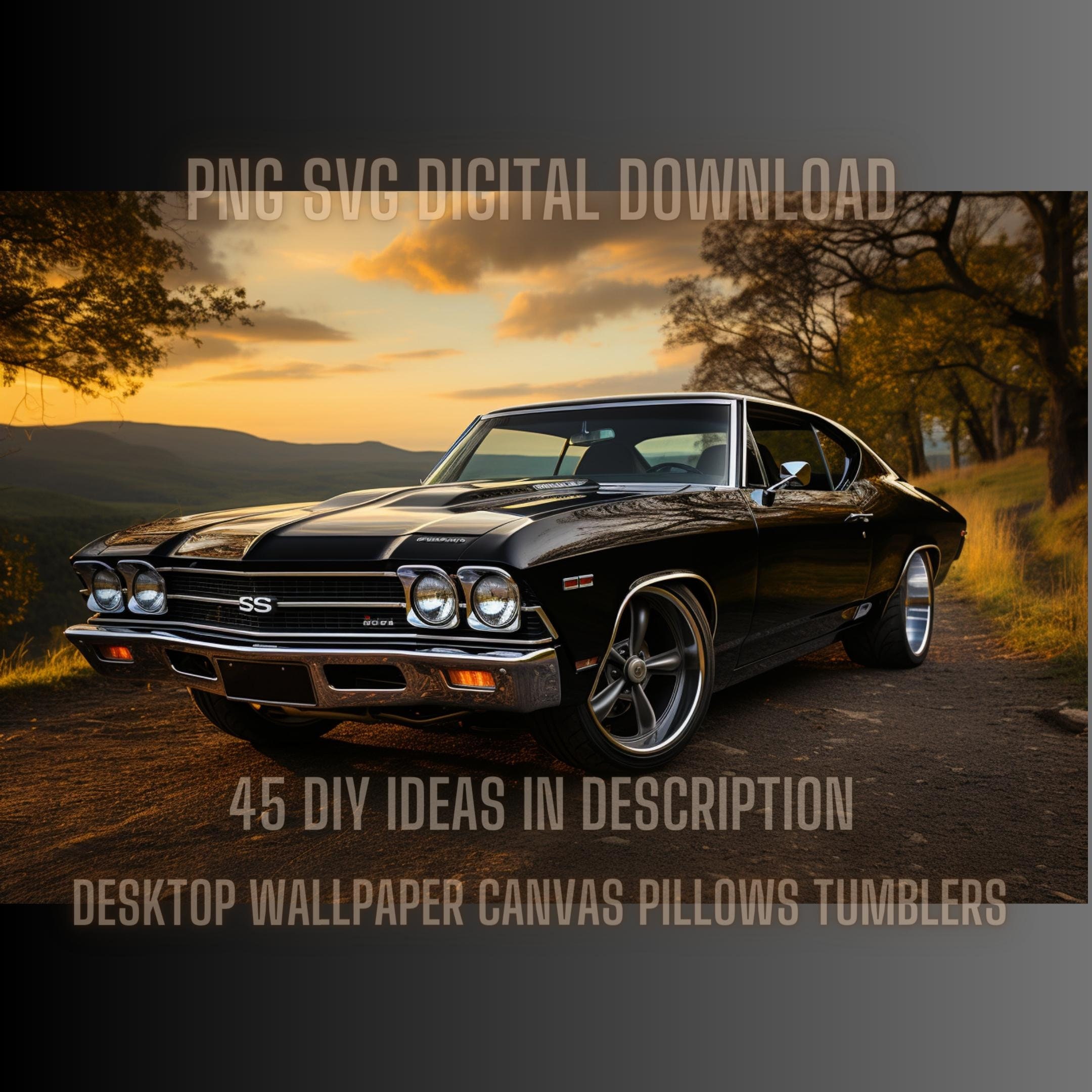 This Classic Black 68 Chevelle SS 9 PNG Bundle Makes the Best Desktop ...