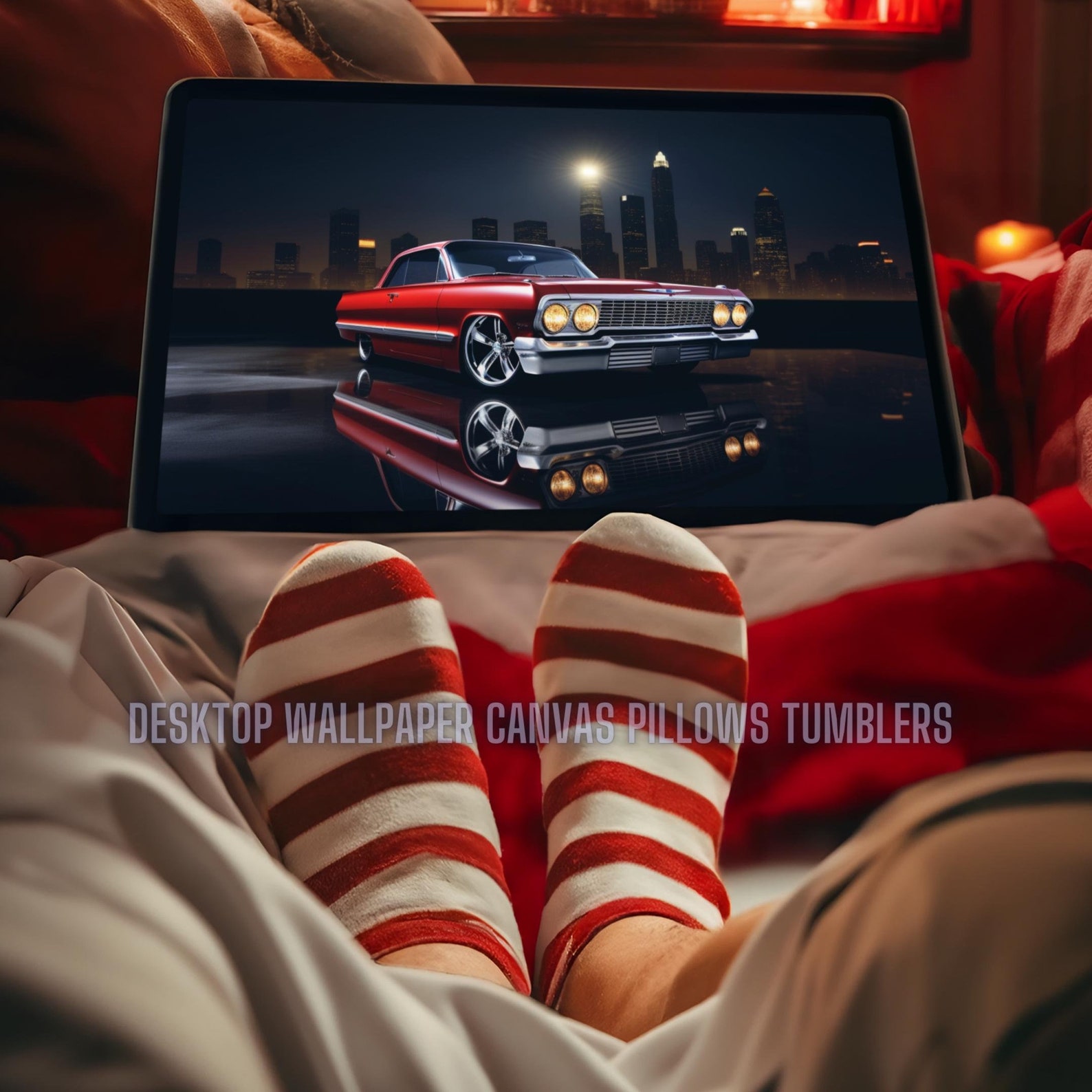 Candy Red 64 Impala Lowrider Cityscape PNG, 5 Aspect Ratio Bundle ...