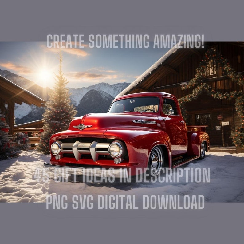 Christmas 1952 Ford Truck PNG Bundle, Lowrider Art (digital Download ...