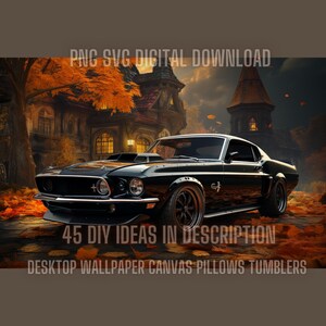 Black 68 Mach 1 Cobra PNG Digital Download, Vintage Muscle Car PNG, Svg ...