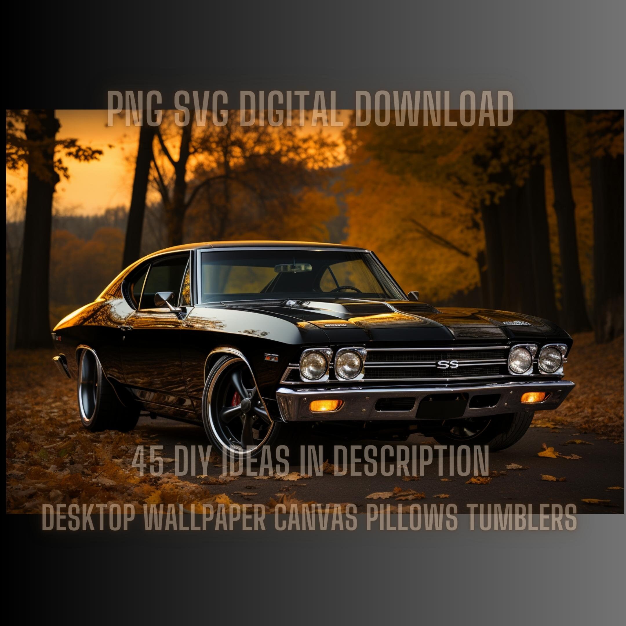 This Classic Black 68 Chevelle SS 9 PNG Bundle Makes the Best Desktop ...