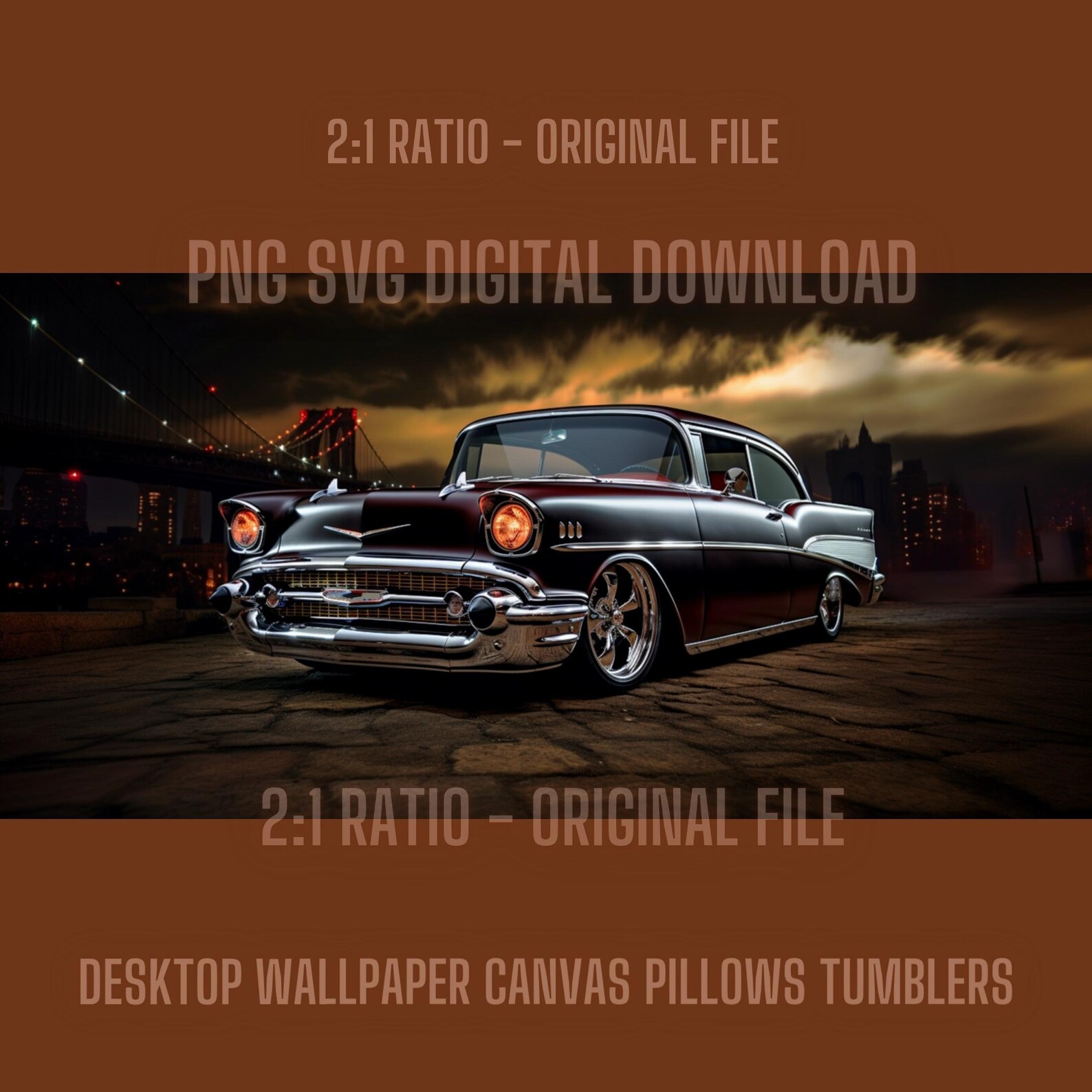 This Custom Black 57 Chevy PNG Bundle Comes With 5 Different Aspect ...