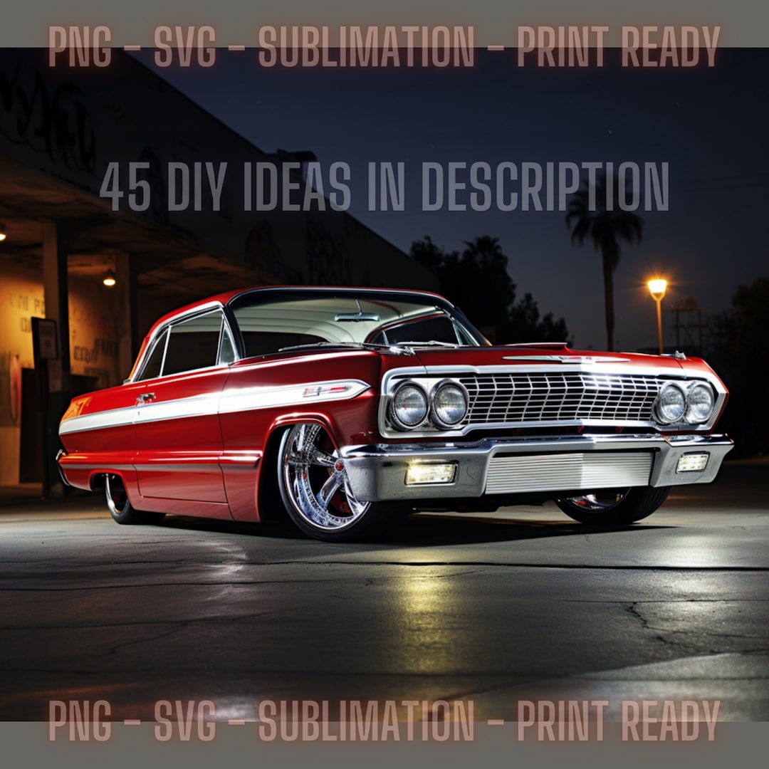 64 Impala SS Lowrider PNG Digital Download, Vintage Lowrider Png ...
