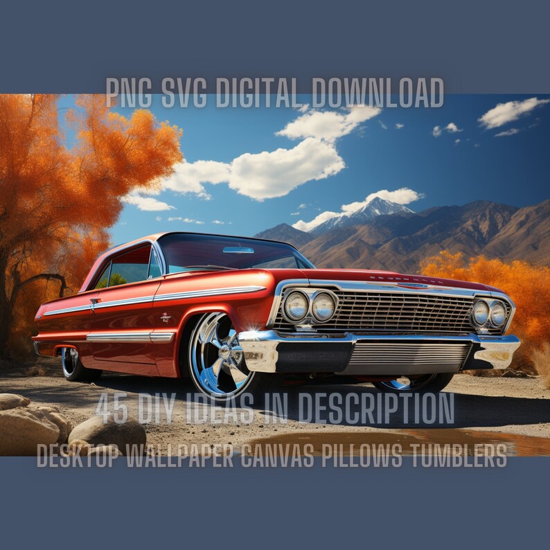 Custom 64 Impala Red Lowrider PNG Bundle Chicano Lowrider - Etsy